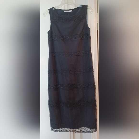 Penny Black | Dresses | Penny Black 6 Black Lace Overlay Tiered ...